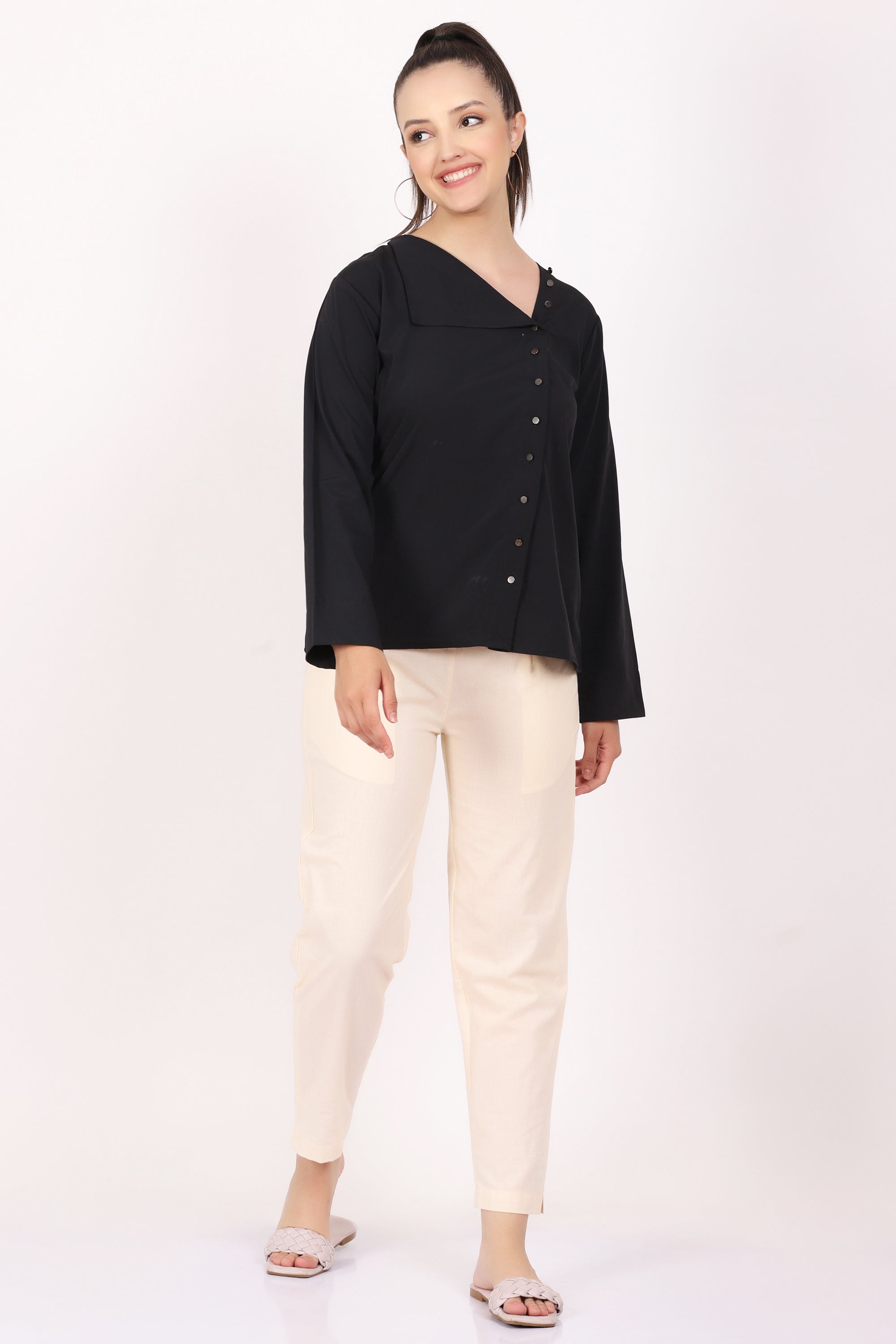 Ecru Airy Linen Pants